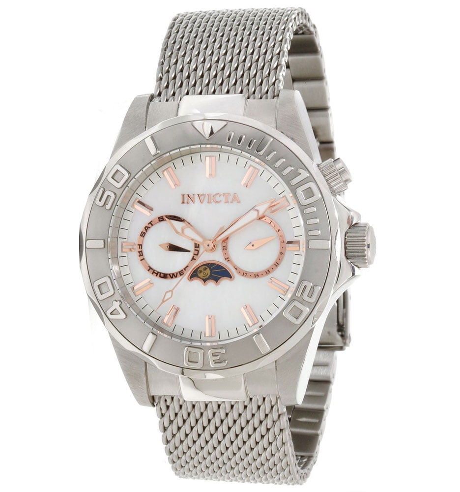 Invicta Men's 10596 Sea Wizard Swiss Rose Gold Accents Silver Sunray ...