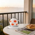 Ceramic Mug Gift Set, Soccer Ball Design with Lid and Spoon in Box ...