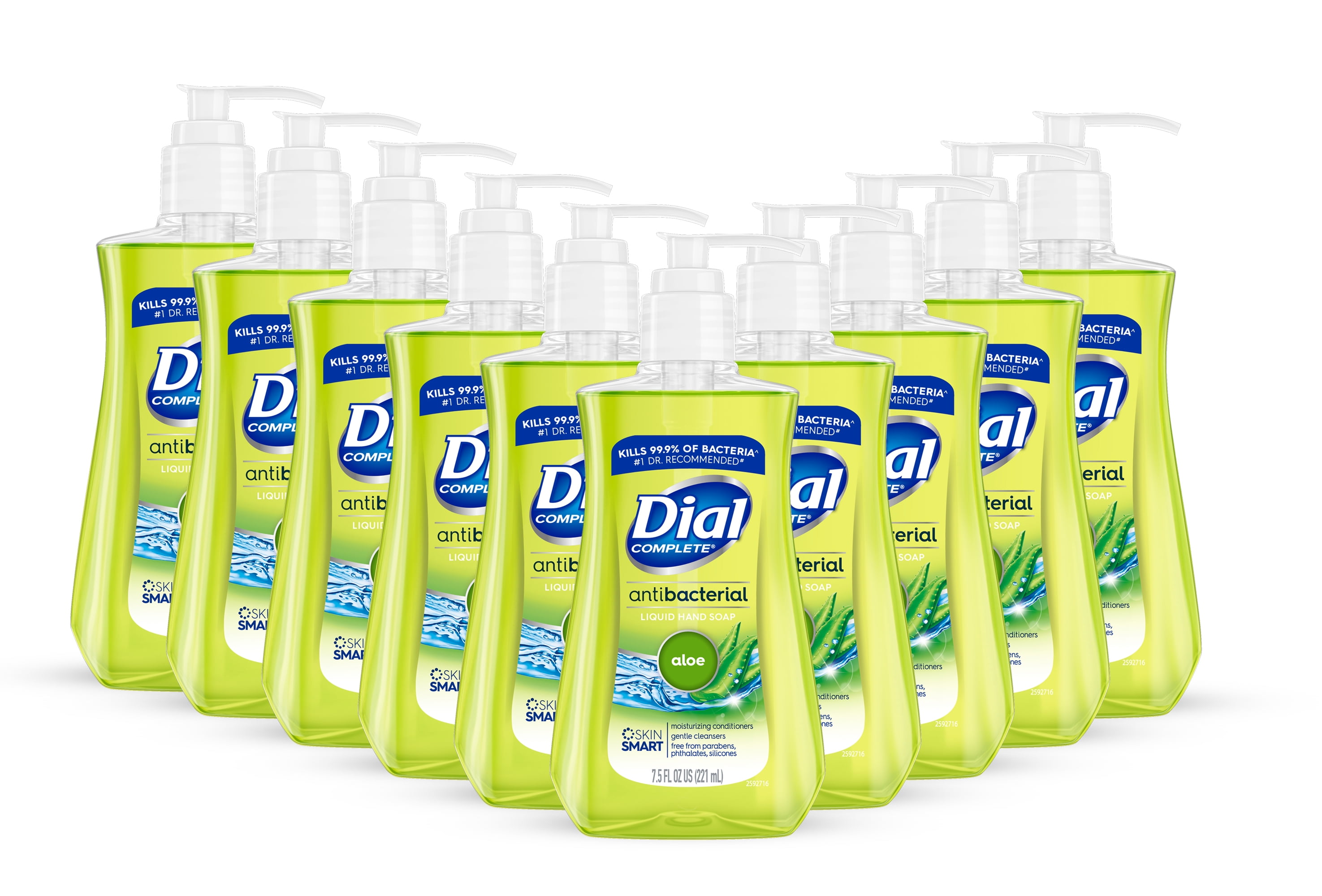 Dial Antibacterial Liquid Hand Soap, Aloe, 7.5 Ounce (Pack of 10 ...