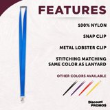 Pop Nylon Lanyards with Snap and Lobster Clip Set of 10, Bulk Pack ...