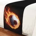 Bed Runner Flame Soccer Bedding Scarves Soft Decorative Bed Flag Sports ...
