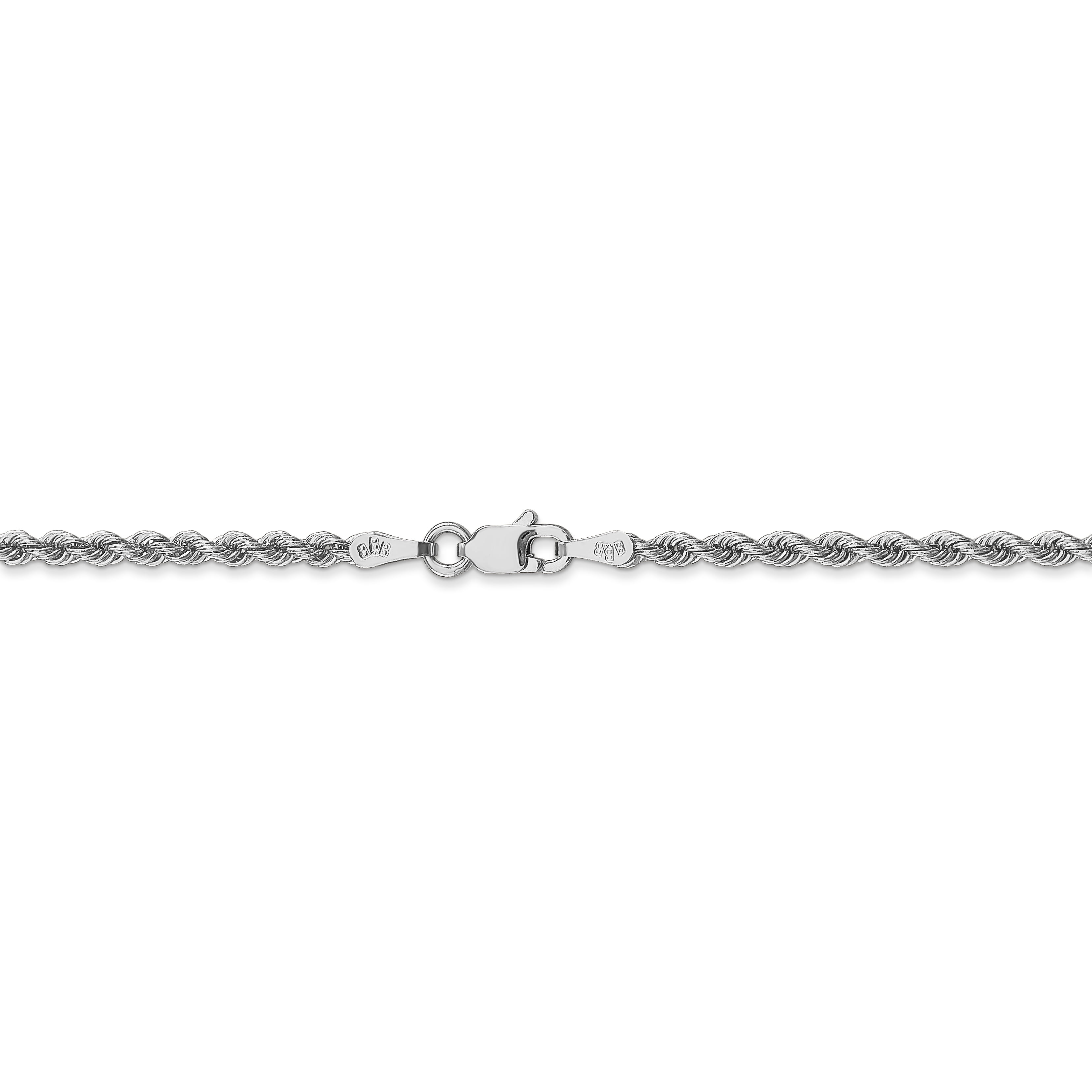 14K White Gold 2.5mm Handmade Regular Rope Chain 22 Inch | Walmart Canada