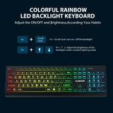 AUSDOM Large Print Backlit Wired USB Full Size Keyboard, Quiet Office ...