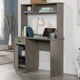 Pemberly Row Engineered Wood Desk with Hutch in Mystic Oak Finish ...