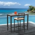 "Outdoor High Dining Counter Bar Table, Adjustable 47"" Rectangle for ...
