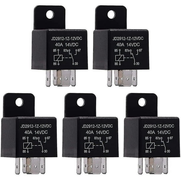 5 Pieces Relay 12v 40a 5 Pin Spdt, Model No.: Jd2912-1z-12v40a 14vdc ...