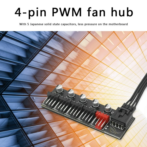 5 Port PC Fan Hub Splitter Speed Controller for 4 Pin PWM Cooler Cooling Fan | Walmart en línea