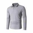 BRGZLK Men's Knit Polo Shirt Solid Color Half Button Loose Casual Long ...