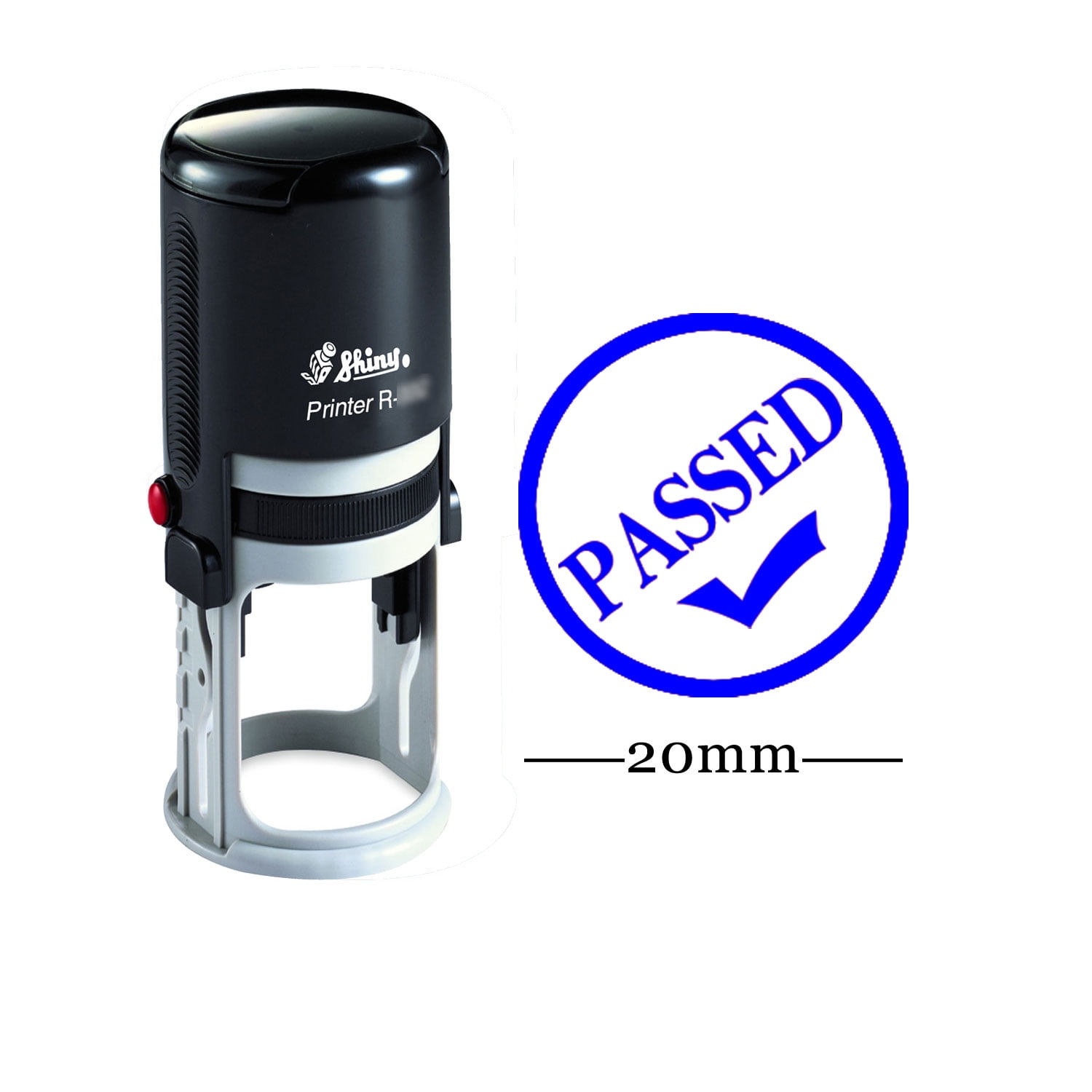PASSED Round Self Inking Rubber Stamp Shiny 20 mm Mini Stamps ...