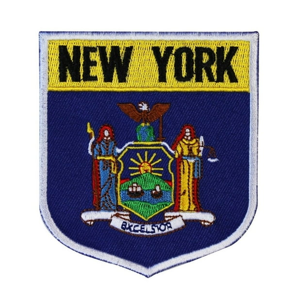 State Flag Shield New York Patch Badge Travel USA Embroidered Iron On ... State Flag Shield New York Patch Badge Travel USA Embroidered Iron On ...