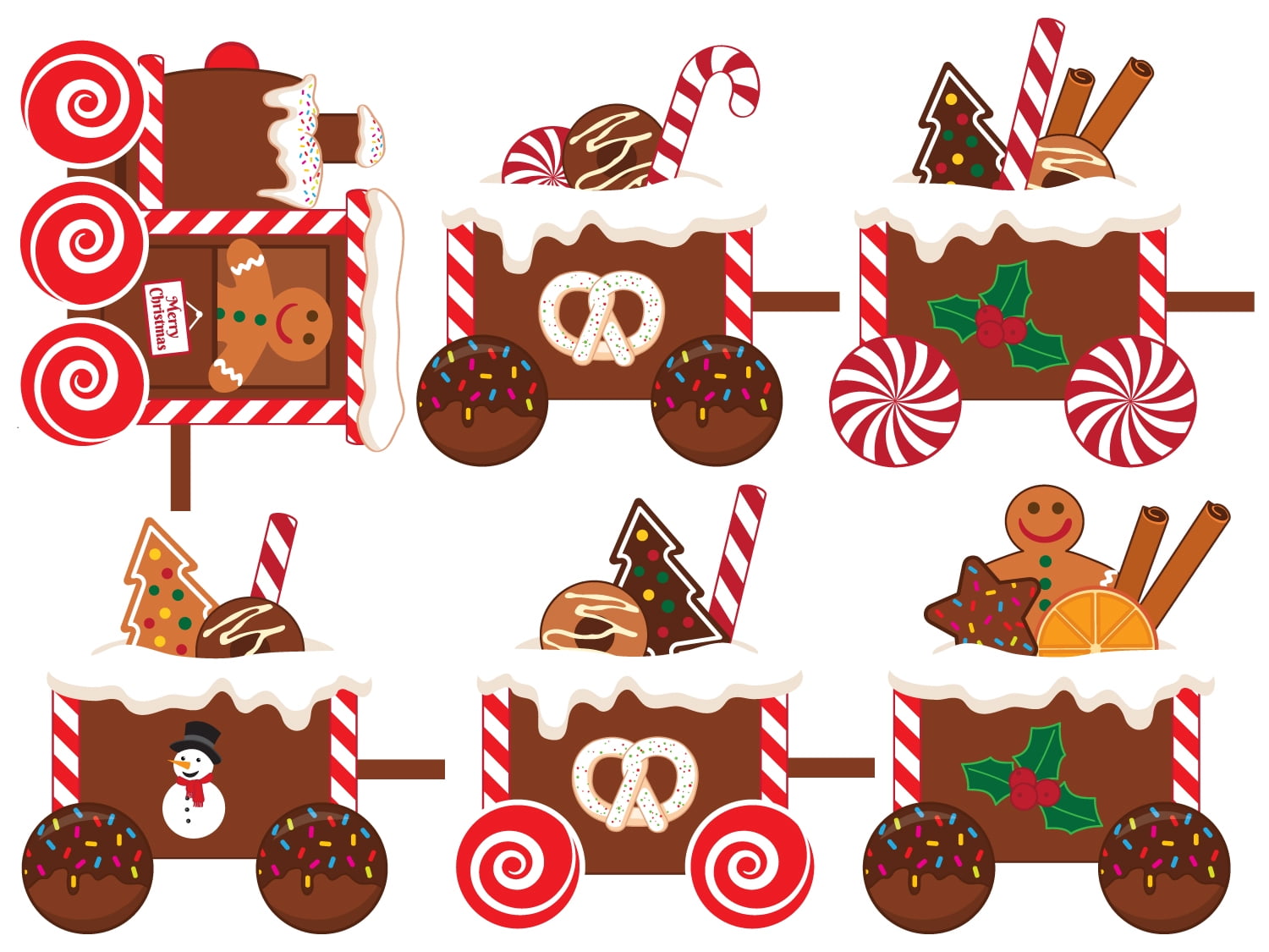 Gingerbread Train Clipart