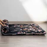 Japanese Foldable Roll-Up Futon Mattress with Floral Design, Dustproof ...