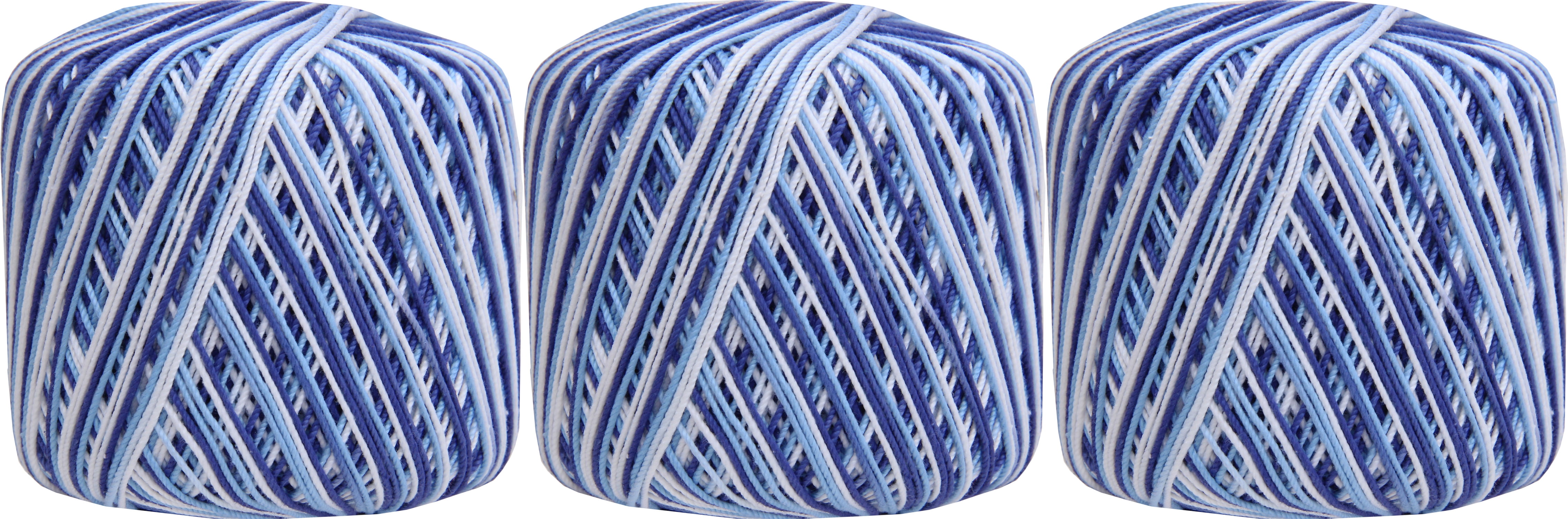 3 Ball Pack Threadart 100% Pure Cotton Multicolor Crochet Thread - Size ...