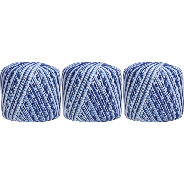 3 Ball Pack Threadart 100% Pure Cotton Multicolor Crochet Thread - Size ...