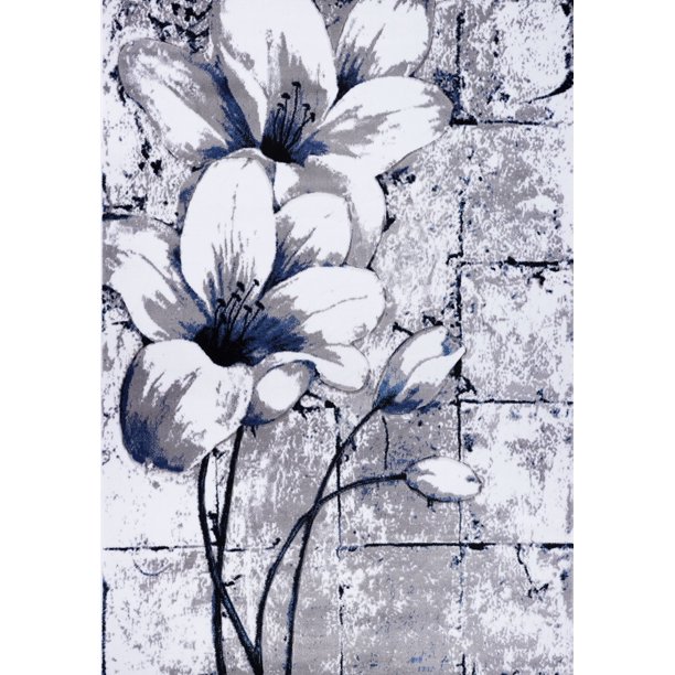 Ladole Rugs Beautiful Tulips Floral Pattern Durable Polypropylene ...