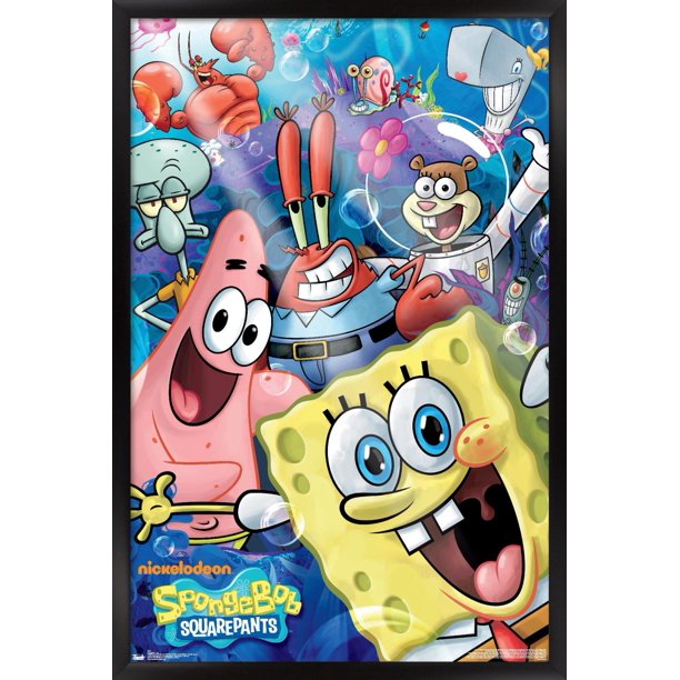 Nickelodeon Spongebob - Joy Wall Poster, 14.725" x 22.375", Framed ...