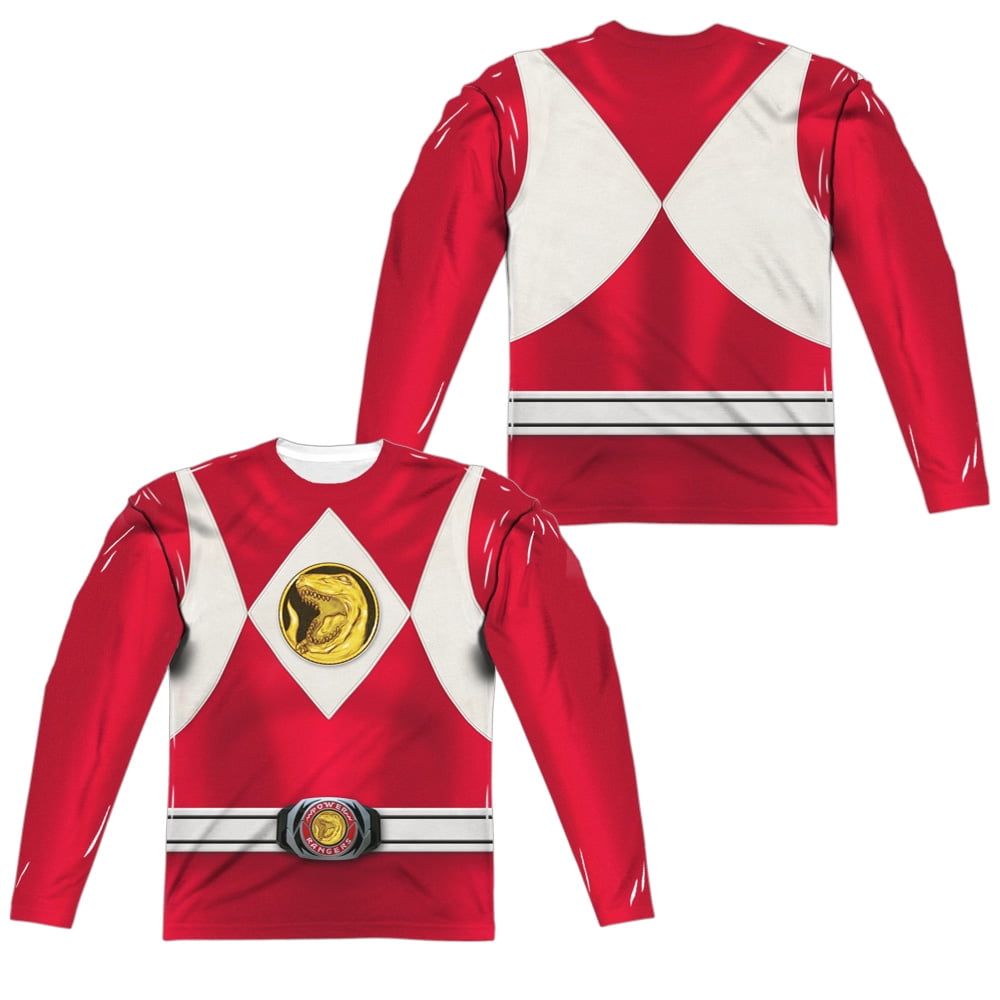 Power Rangers - Red Ranger Emblem (Front/Back Print) - Regular Fit Long ...