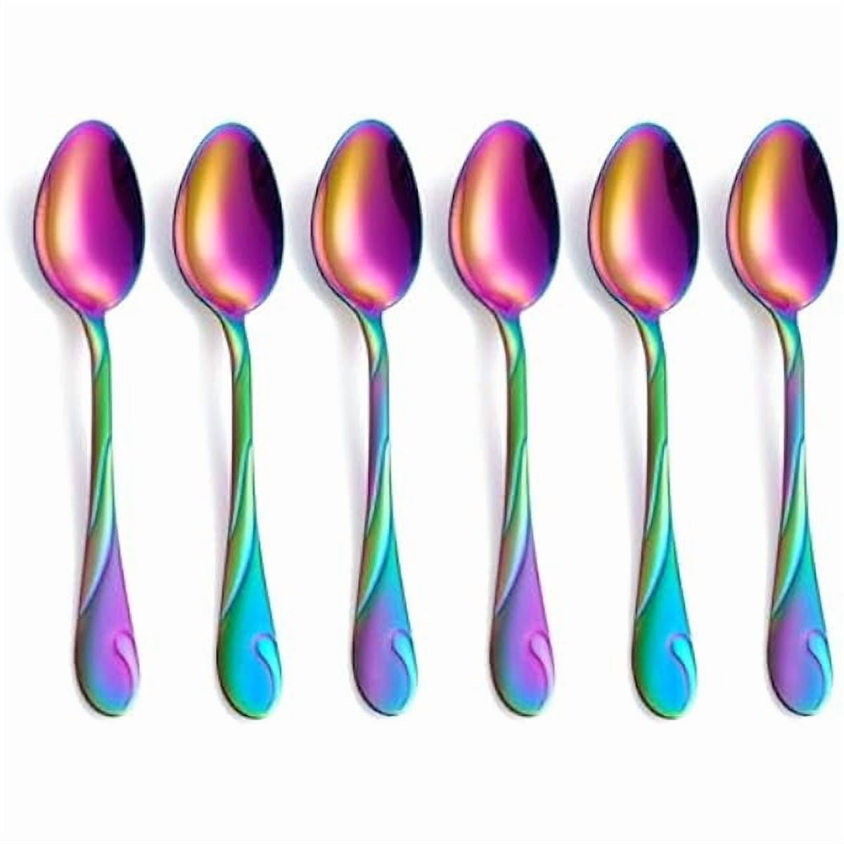 Click here for W829 Rainbow Dessert Spoons  6.5-Inch Stainless St... prices