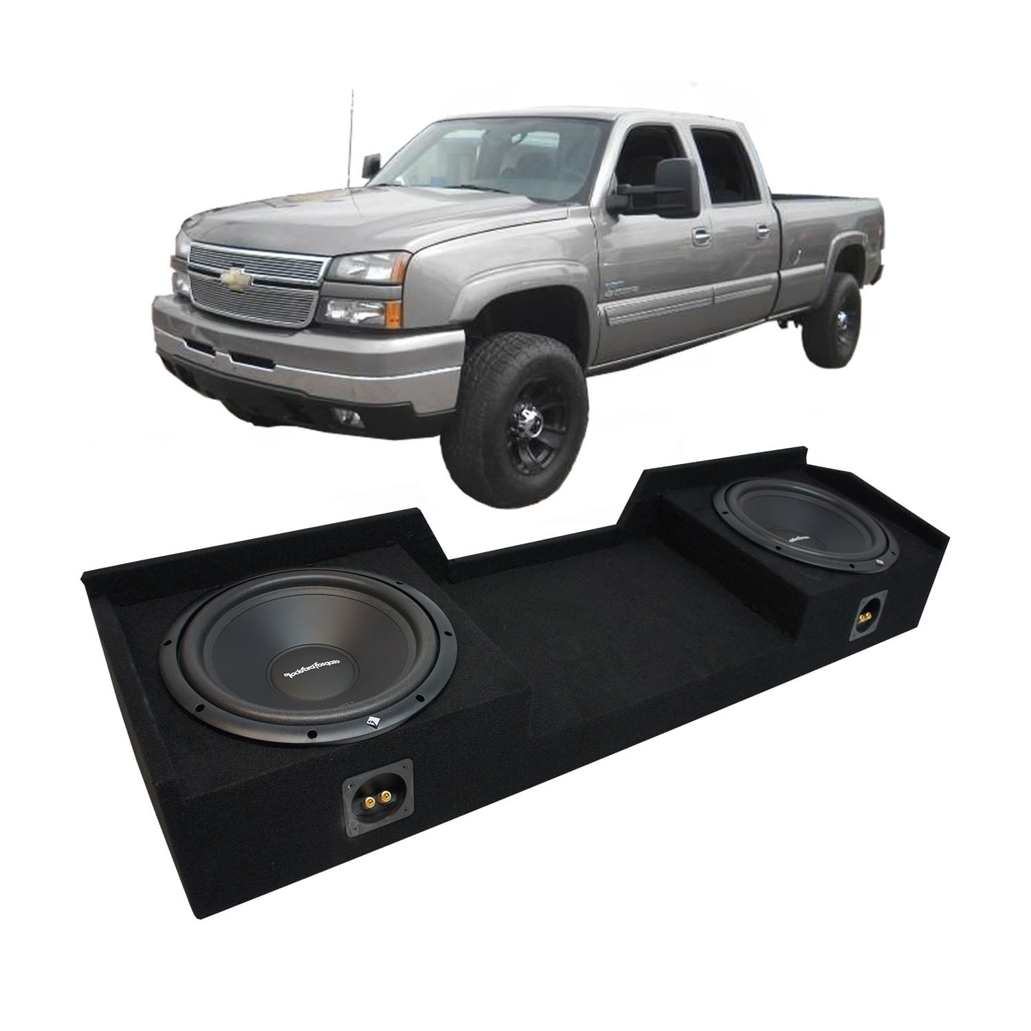 99-06 Chevy Silverado Ext Cab Truck Rockford Prime R1S410 Dual 10" Sub ...