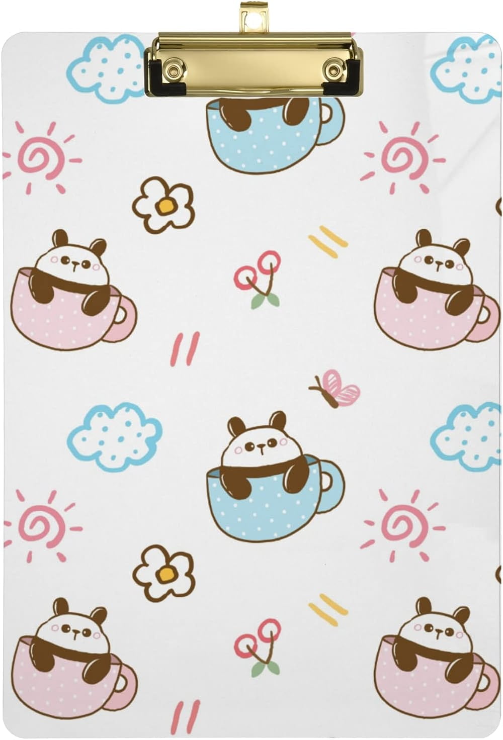 FMSHPON Cartoon Panda in Coffee Cup Clipboard Hardboard Wood Nursing ...