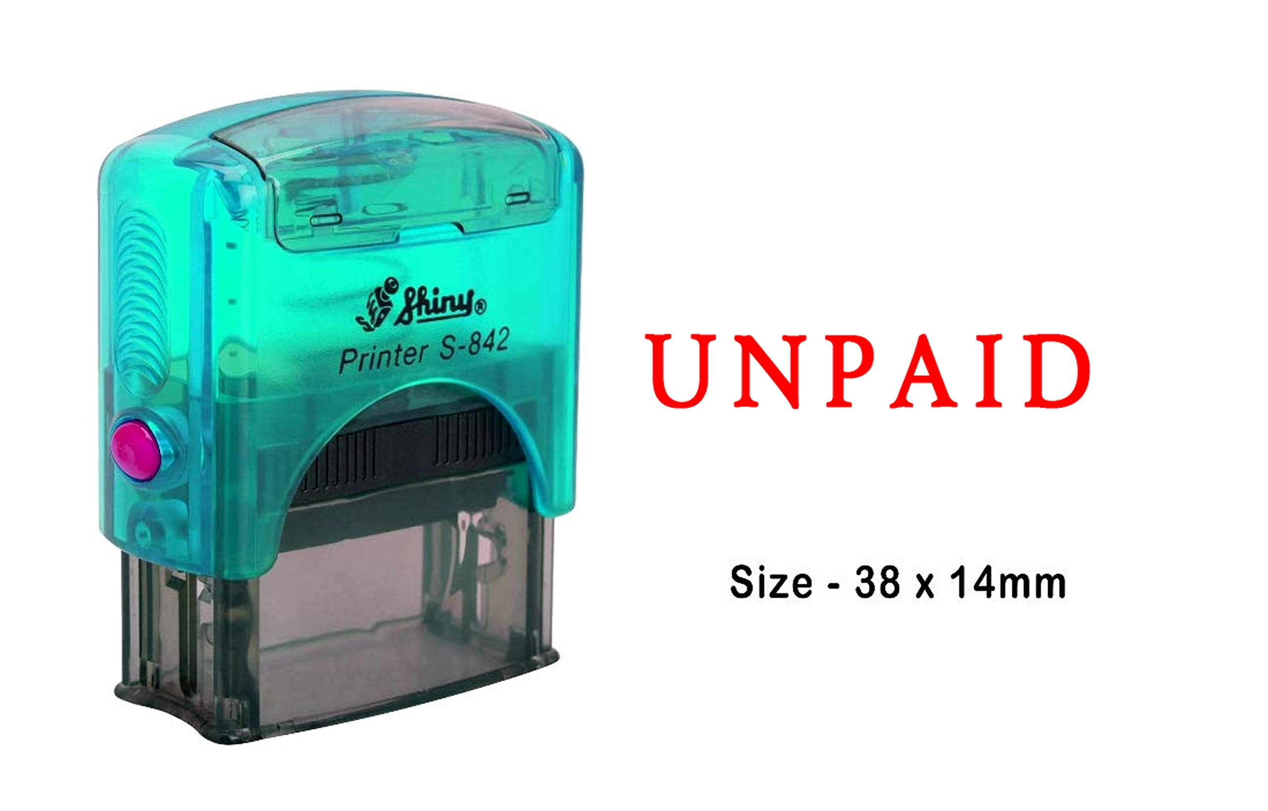 PrintValue Shiny S-842 Unpaid Office Self Inking Rubber Stamp-Red Ink ...