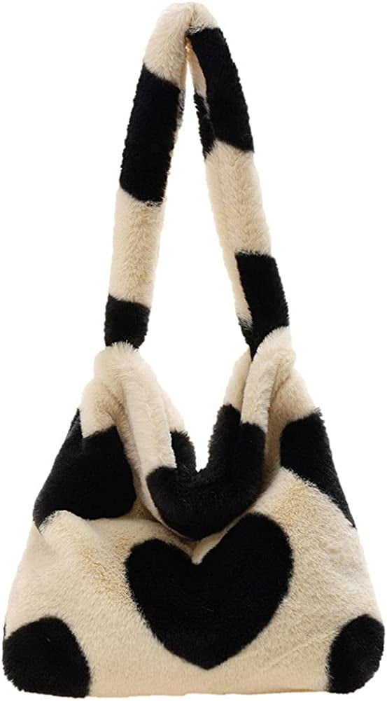 CoCopeaunt Fluffy Tote Bag Y2K Shoulder Bag Ladies Furry Tote Bag Large ...