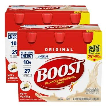 BOOST Breeze Nutritional Drink Orange 8 Fl Oz Pack of 12, 9g Protein ...