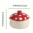 Ceramic Mushroom Bowl with Lid, Red, Microwave & Oven Safe, Suitable ...