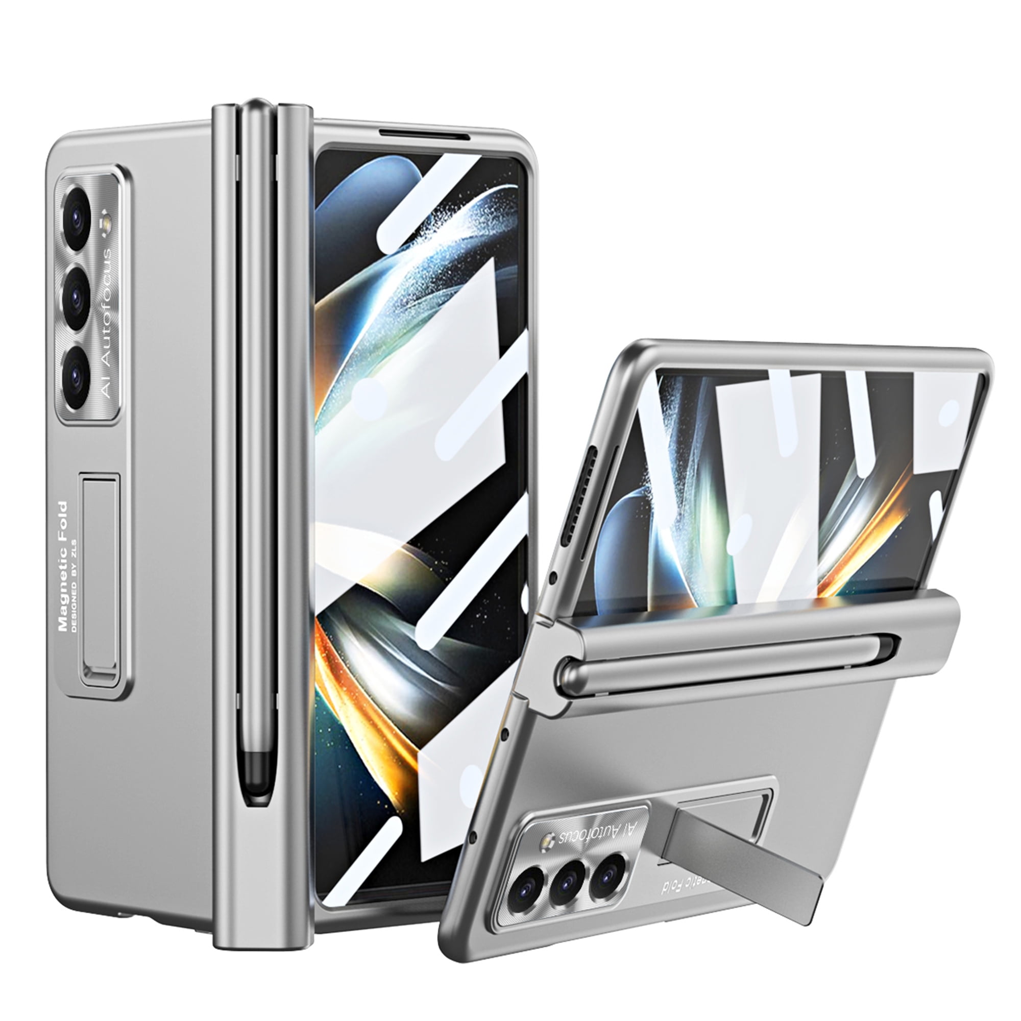 ELEHOLD Luxury Case for Samsung Galaxy Z Fold 5 Rugged Case Hinge ...
