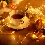 LED Pearl Beads String Lights, Battery Powered Pearls Garland Fairy ...