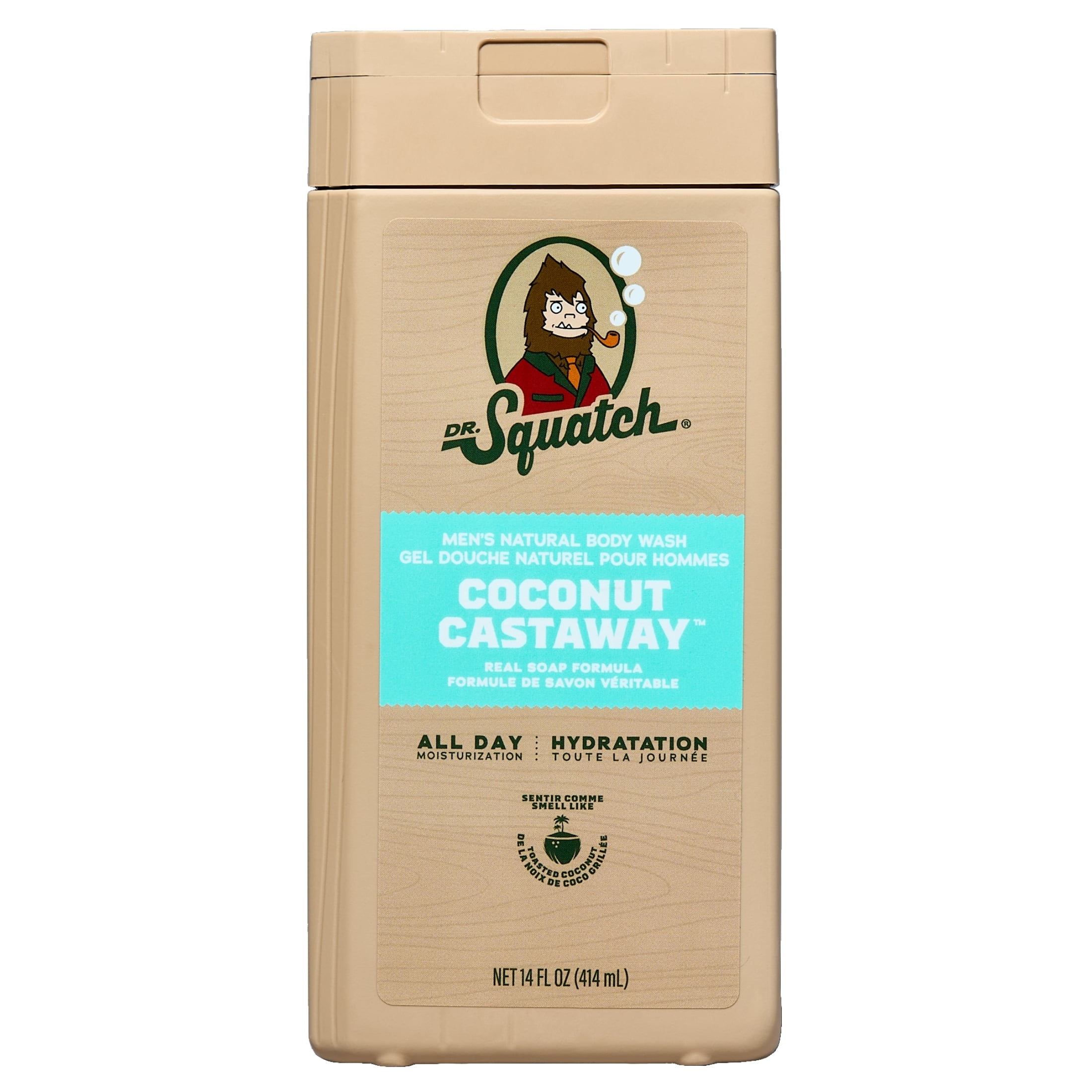 Dr. Squatch Men's Natural Non-Exfoliating Body Wash, Coconut Castaway ...
