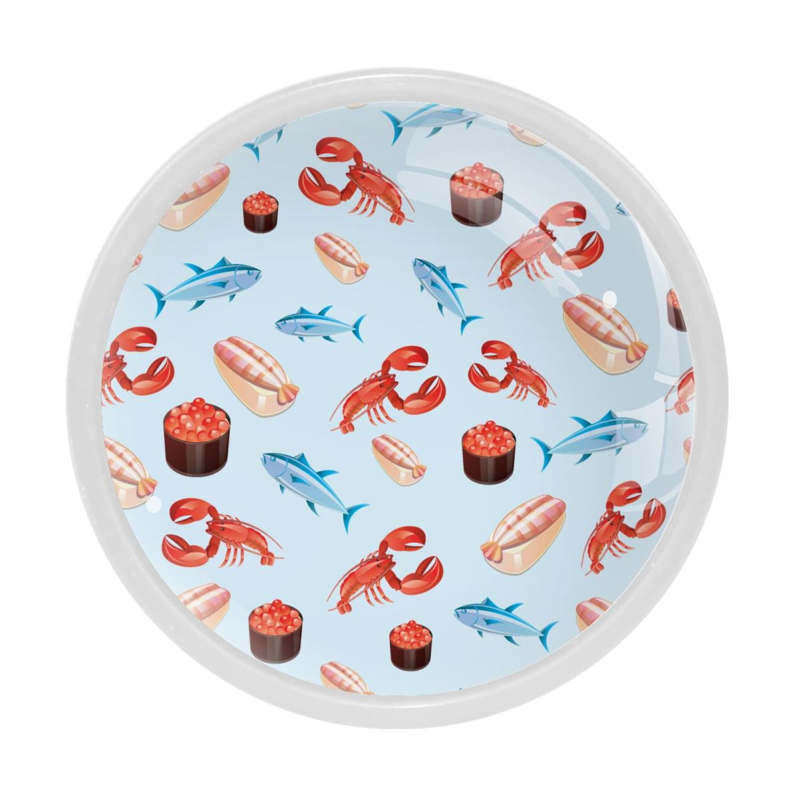 4 Pcs Fish Shrimp Sushi Knobs for Kitchen Cabinet Cupboard Dresser ...