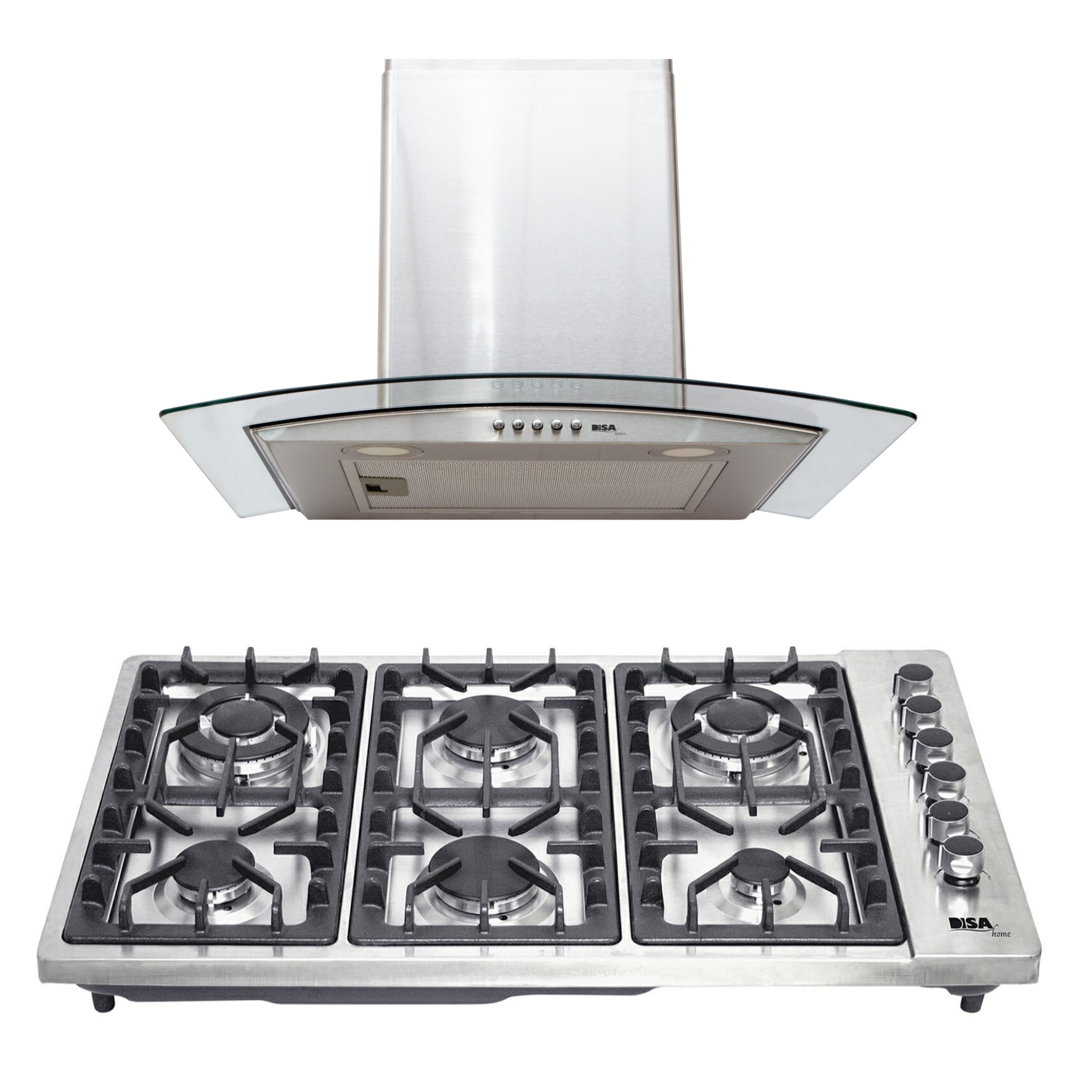 Combo Parrilla a Gas Disa Home PAEM6/CAMPC60C 6 Quemadores Acero Inox y ...