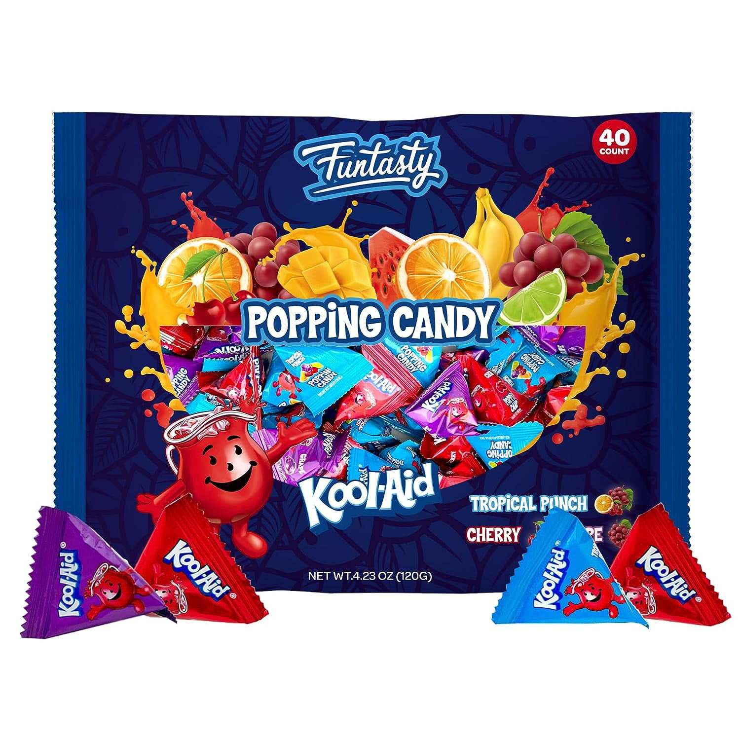 Funtasty Kool-Aid Popping Candy Assorted Fruit Flavors, 40 Count Bag ...