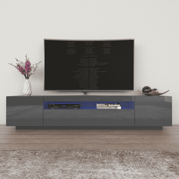 Miami 200 TV Stand for TVs up to 90", Modern High Gloss 79 ...