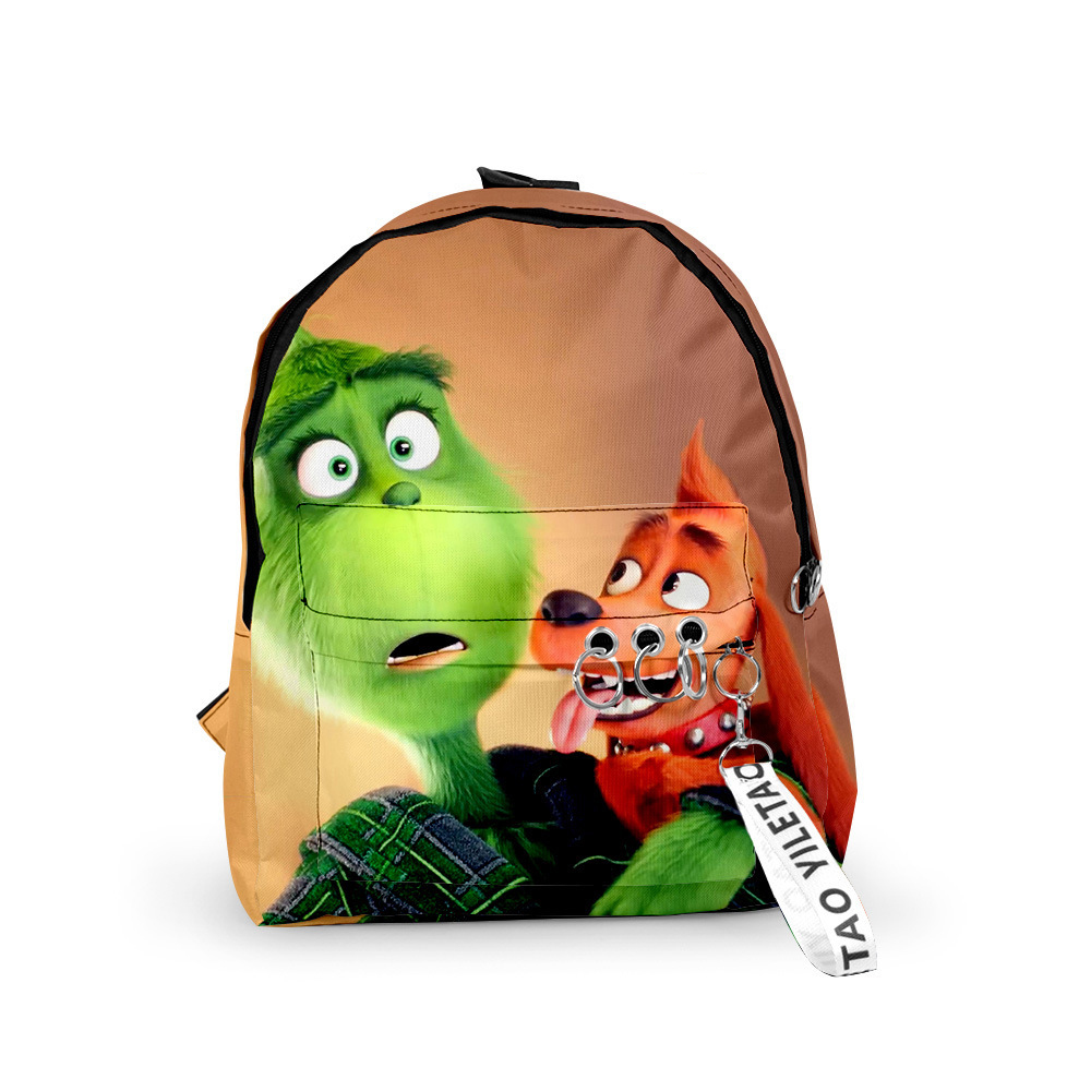 Grinch Cartoon Backpack School Bag,Back to School Backpack - Walmart.com