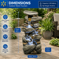 Aukfa Outdoor Water Fountain with LED Lights, Resin Cascading Waterfall ...