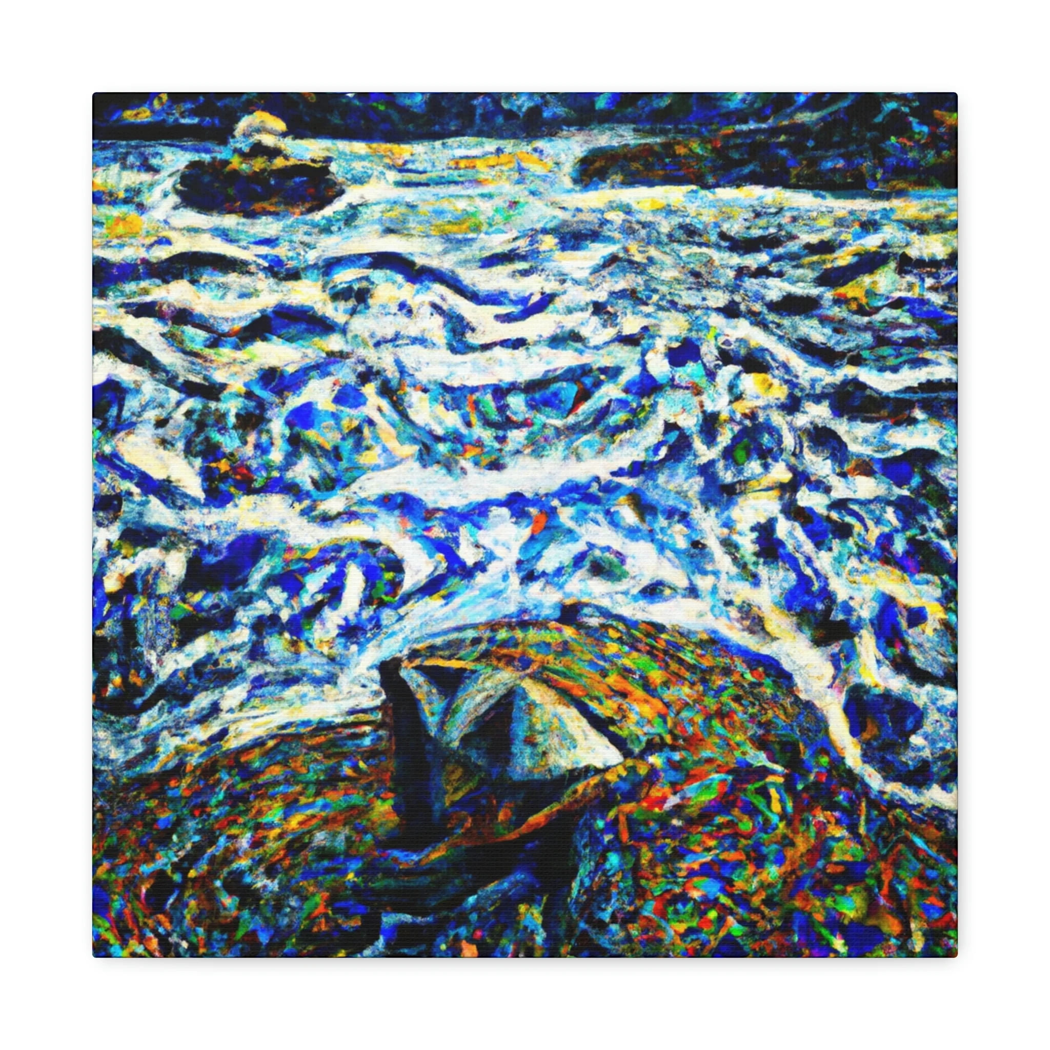 Majestic Ocean Pointillism - Canvas - Walmart.com