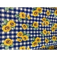 Sunflowers on Blue Checkered Poly Cotton, 58"/60" Inches Wide ? Sold By ...