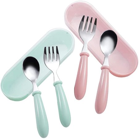 JOYWEI Children's Cutlery Set Stainless Steel Baby Cutlery Set Fork And ...