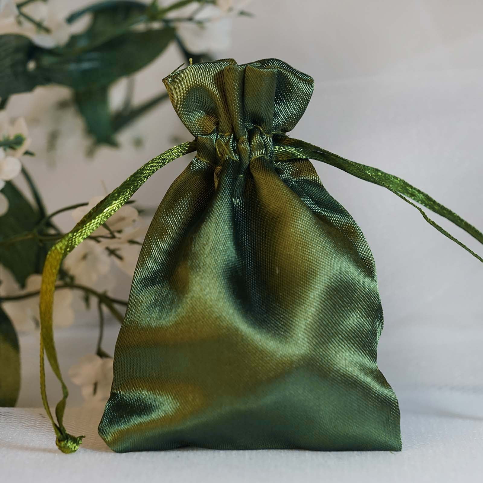 Efavormart 60PCS MOSS/WILLOW Satin Gift Bag Drawstring Pouch Wedding ...