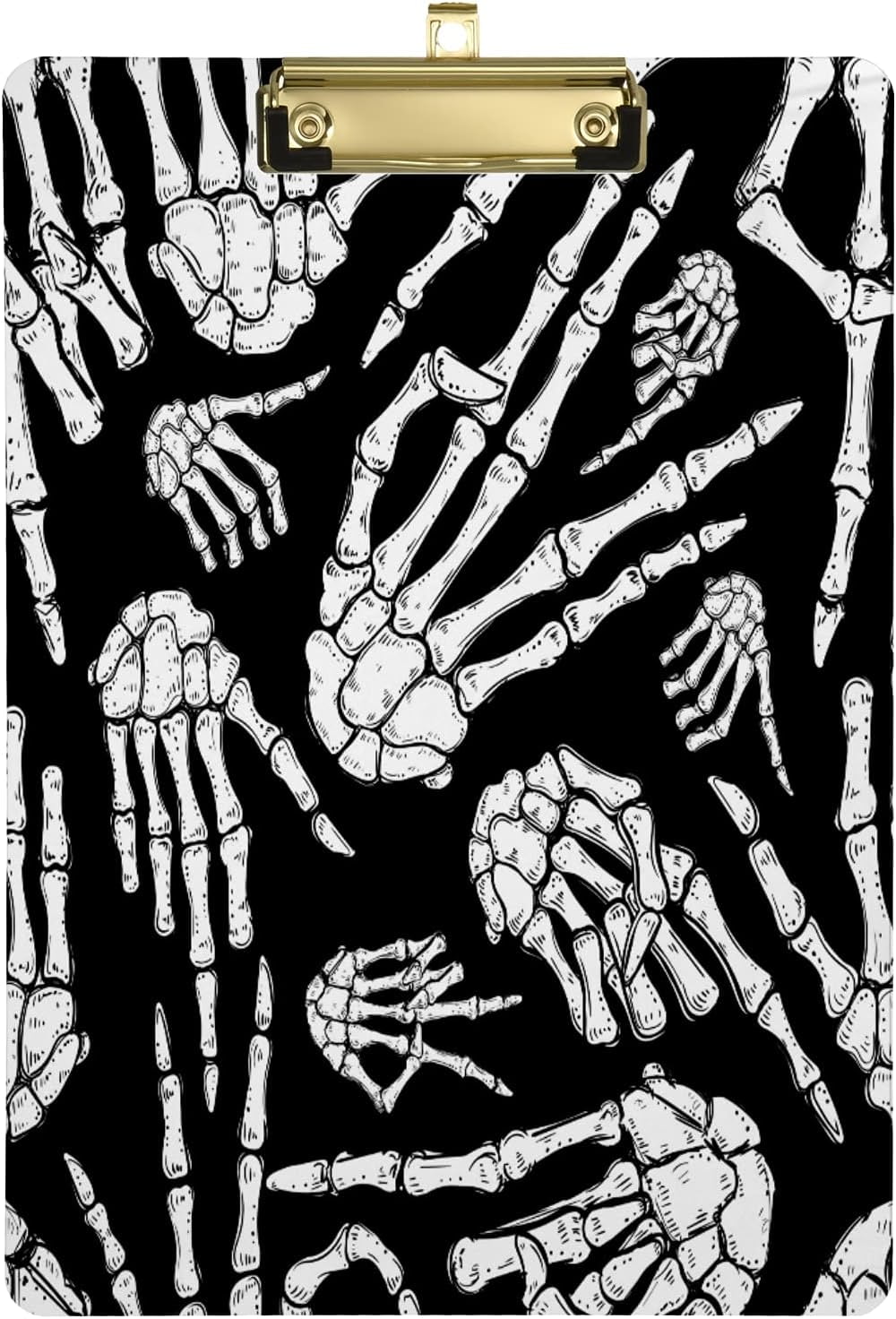 FMSHPON BlackWhite Halloween Skeleton Hands Clipboard Hardboard Wood ...