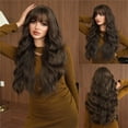 75cm Long Curly Big Wave Hair Wig for Women - Brown Water Ripple ...