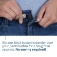 Comfy Clothiers, Black Button Waist Extender, 6 Pack, Easy to Use ...