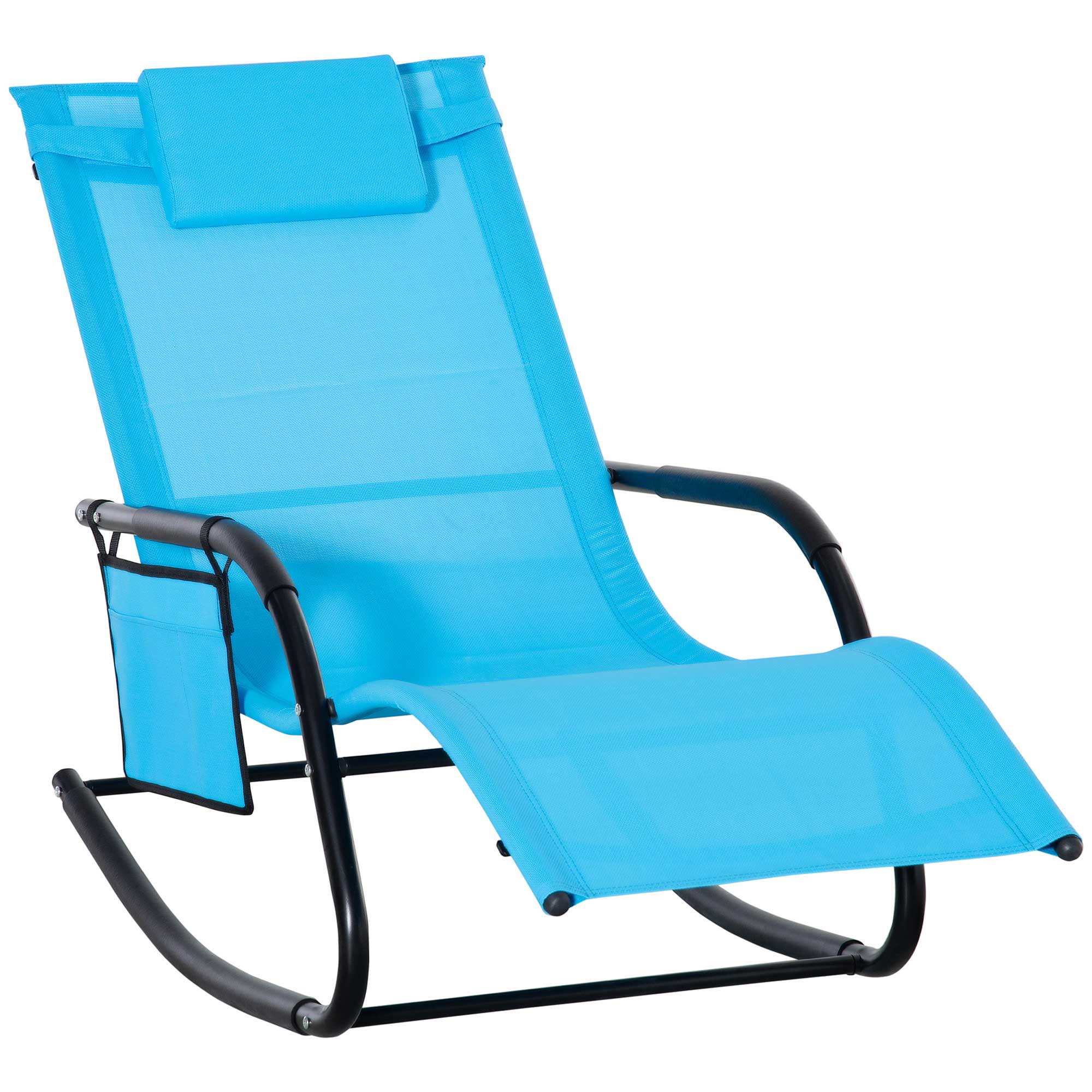 Click here for Outsunny Patio Rocking Chair With Mesh Fabric  Blu... prices