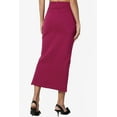 Themogan Womens S~3x Side Slit Ponte Knit High Waist Mid Calf Long