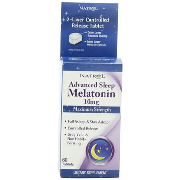 Natrol Advanced Sleep Melatonin 10mg Time Release Tablets, 60 Ct - Walmart.com