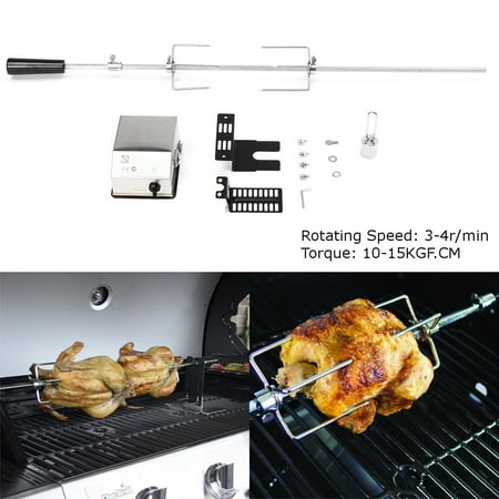 Universal Deluxe Rotisserie Motor Kit Stainless Steel Rotisserie Spit ...