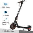 "Hiboy S2R Plus Adult Electric Scooter, 350W, 22 Miles Range, 9"" Tires, Foldable, Detachable ...