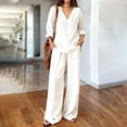 NMMUED Linen Sets for Women 2 Piece Women's Casual Linen 2 Piece Set V ...